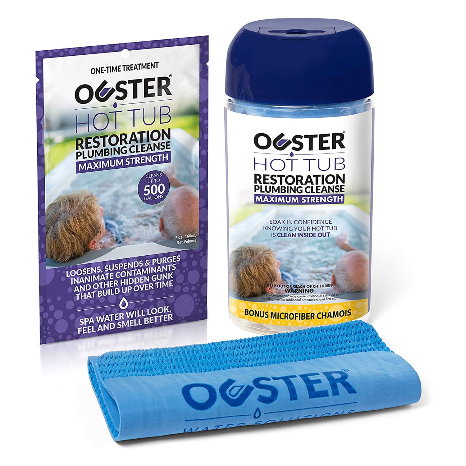 Ouster Hot Tub, Spa and Jacuzzi Jet Cleaner, Purge Kit with Microfiber ...