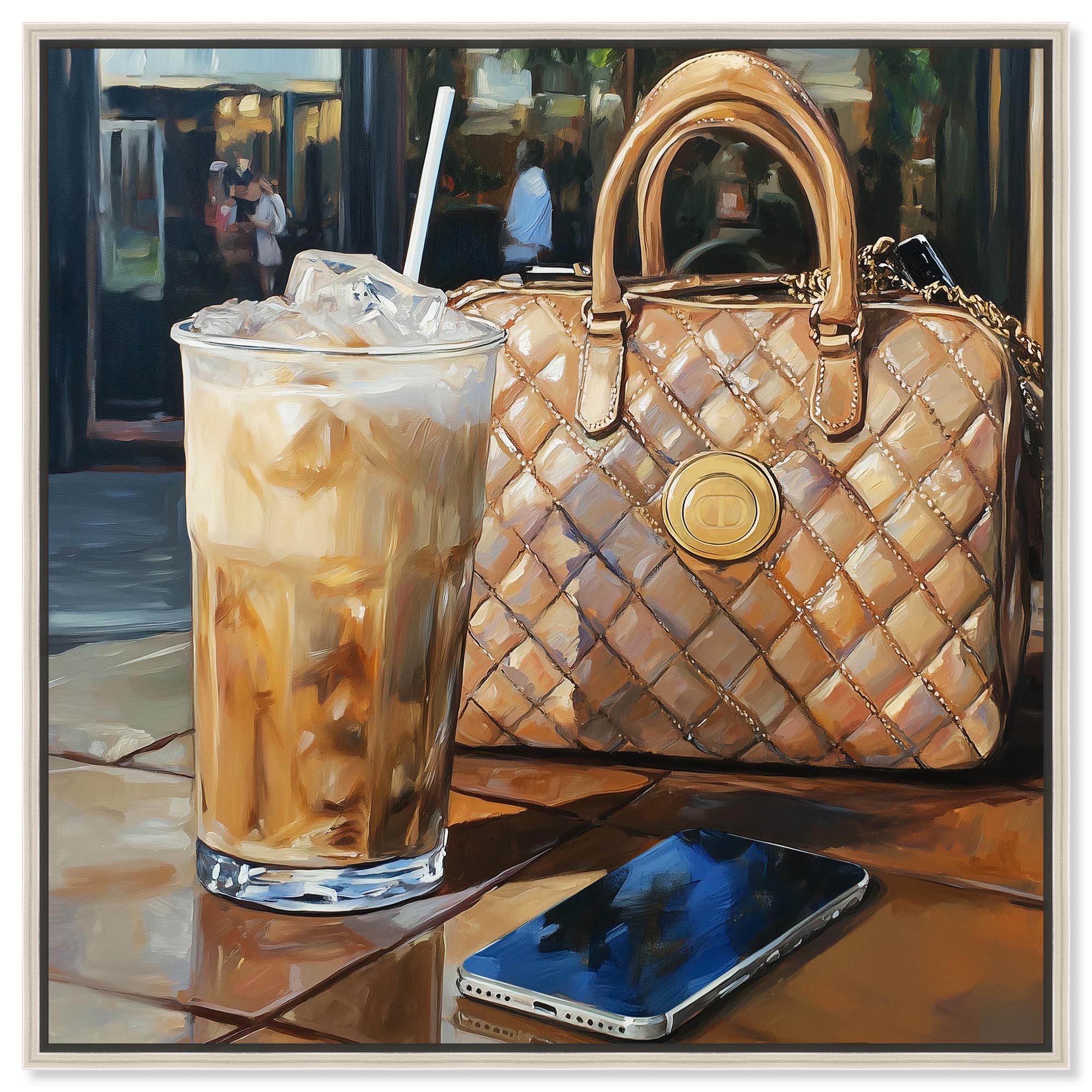 Out For Some Iced Coffee Canvas Glam Art Prints by Art Remedy, Silver ...