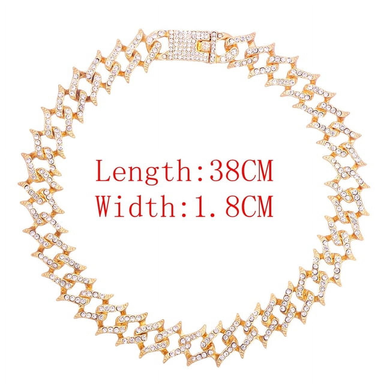 Out Hip Hop Rapper Paved Rhinestones Necklace Punk Jewelry - Walmart.com