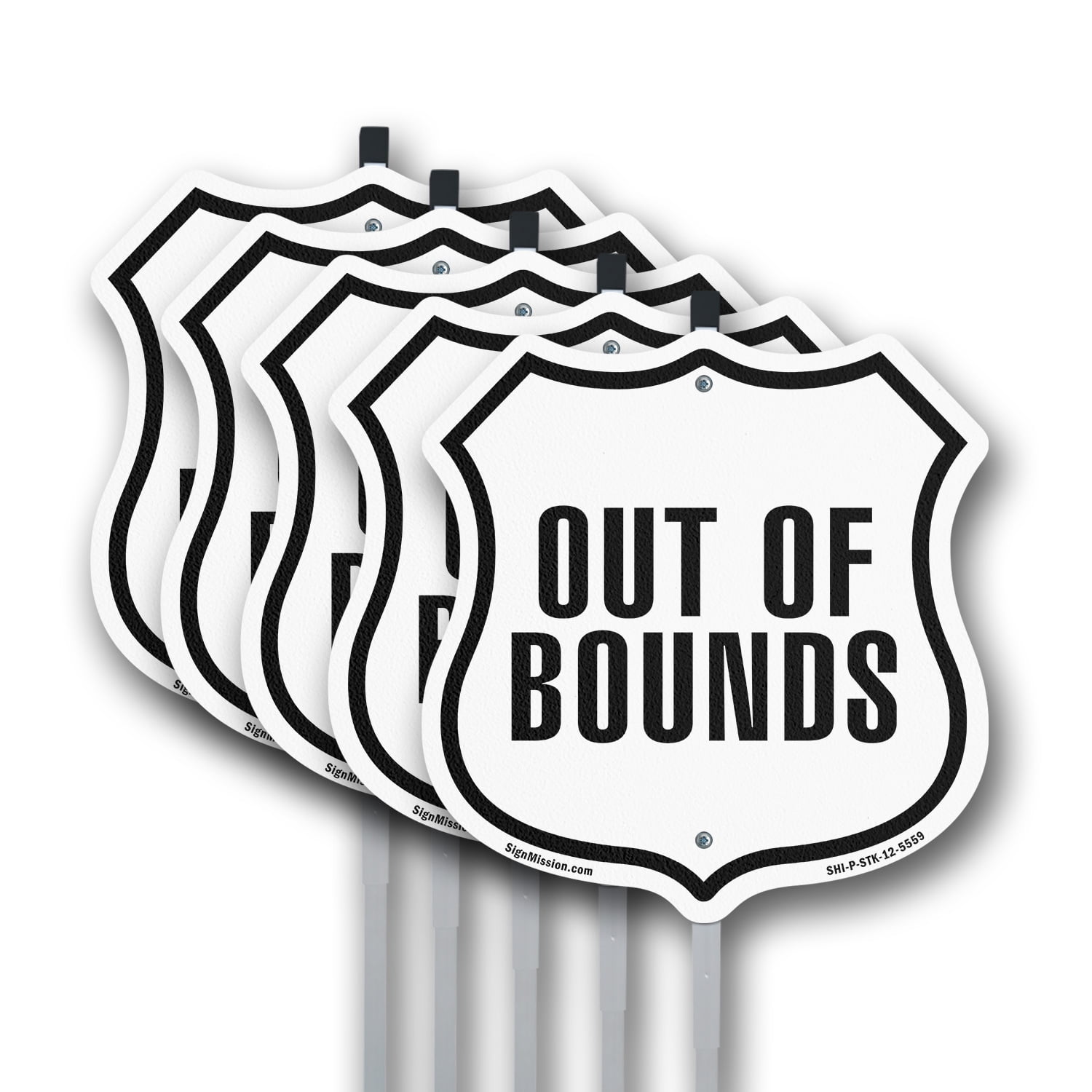Out Of Bounds (5 Pack) 12 inch X 12 inch Shield Shaped Rust-Free ...