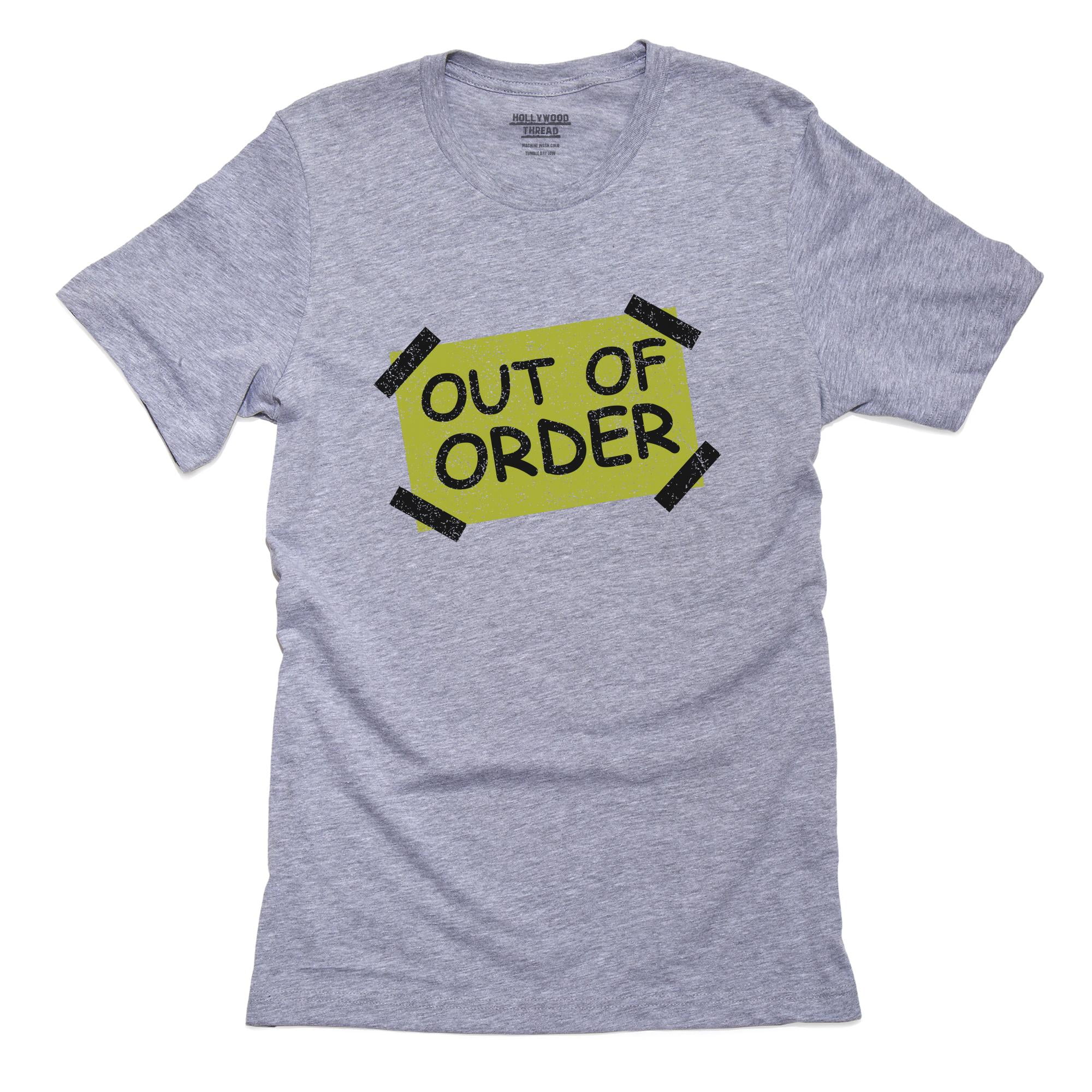 Out Of Order - Funny Yellow Sign With Tape Men's Grey T-Shirt - Walmart.com