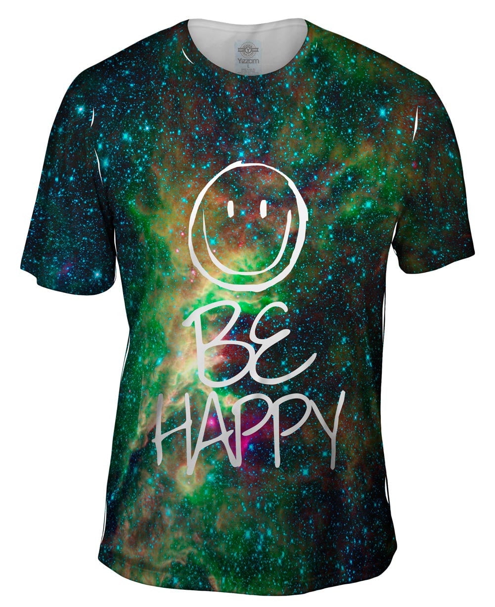 Out Of This World Be Happy Space Galaxy Mens T-Shirt All Over Print ...