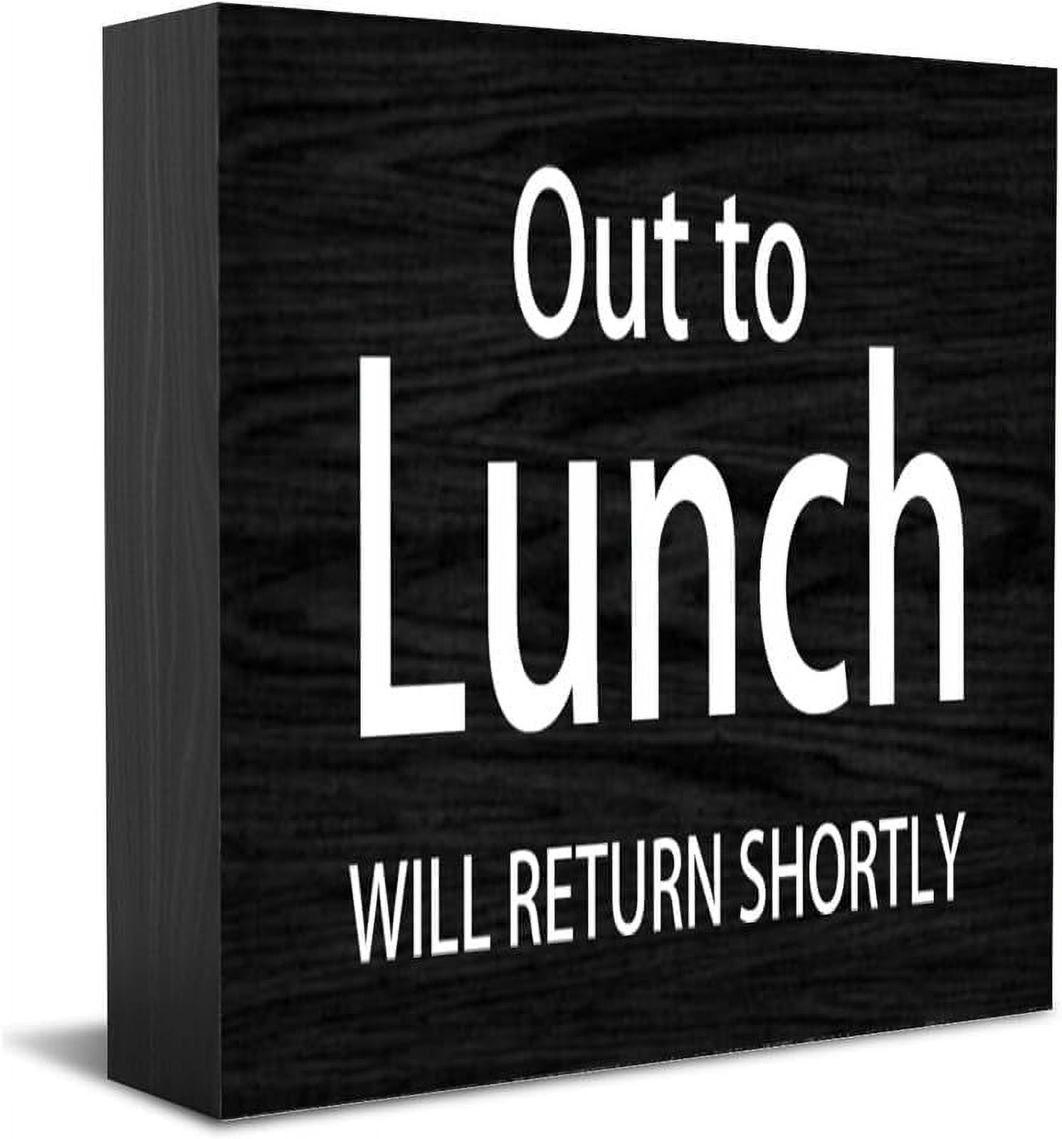 Out To Lunch Will Return Shortly New Home Decor Rustic Gift Ideas Wood ...