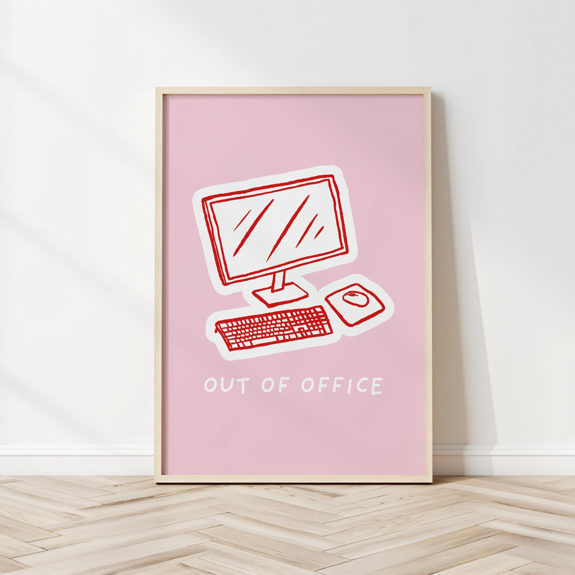Out of Office Print Retro Workspace Poster Aesthetic Office Wall Art ...