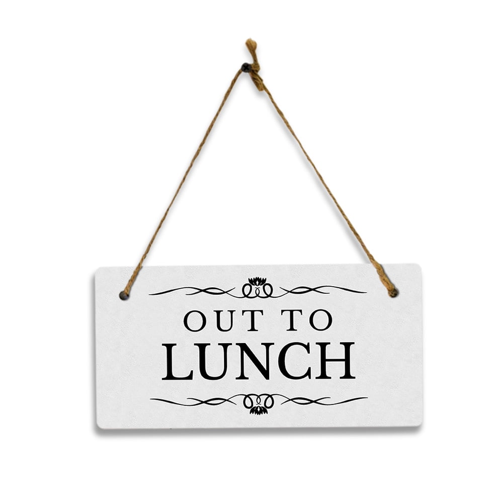 Out to Lunch 5" x 10" Hanging Wall or Door Sign | Rustic Twine ...