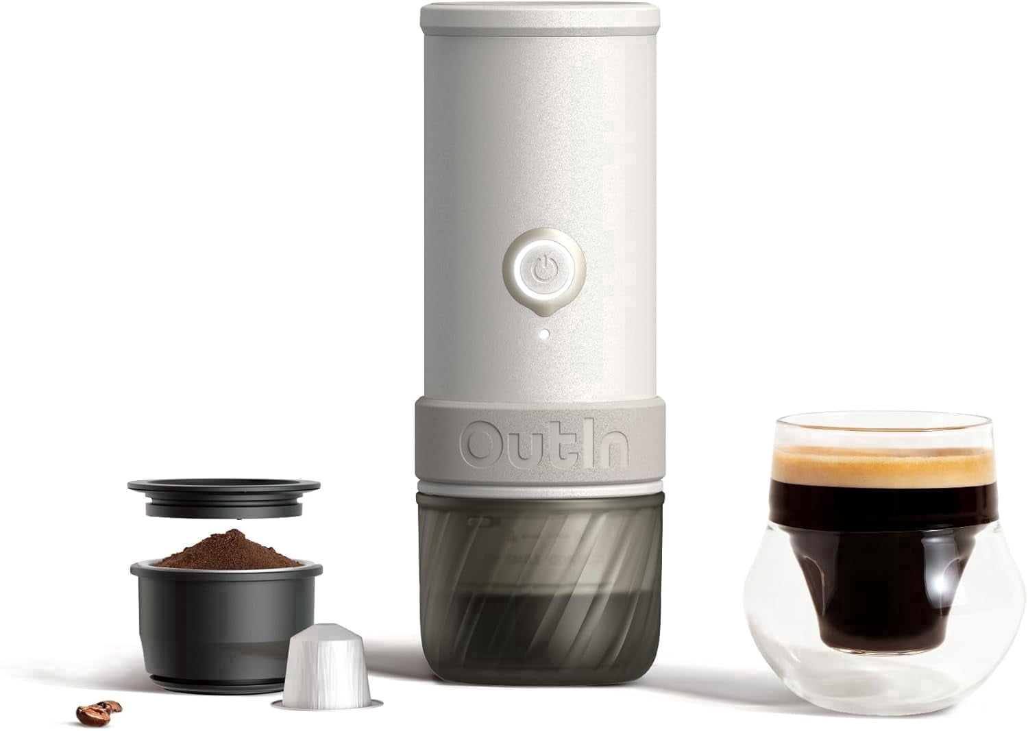 OutIn Mino Portable Electric Espresso Machine, Self-Heating Mini Travel ...