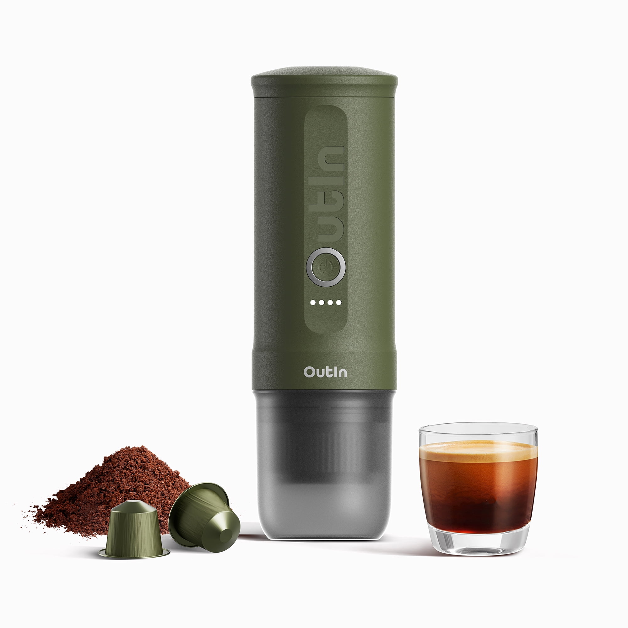 OutIn Nano Portable Electric Espresso Machine (Forest Green) - Walmart.com