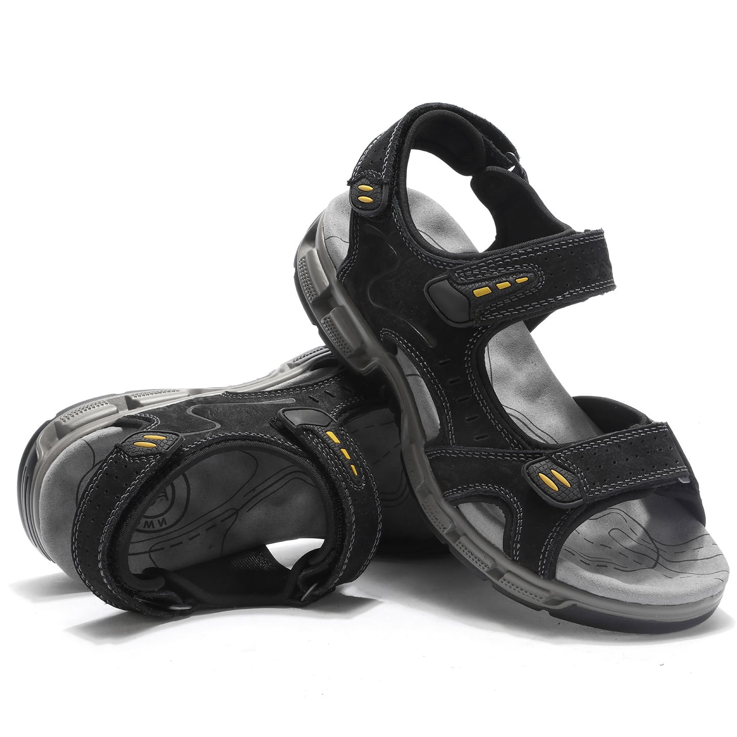 OutPro Men's Leather Sandals Hiking Outdoor Water Beach Sports Mens ...