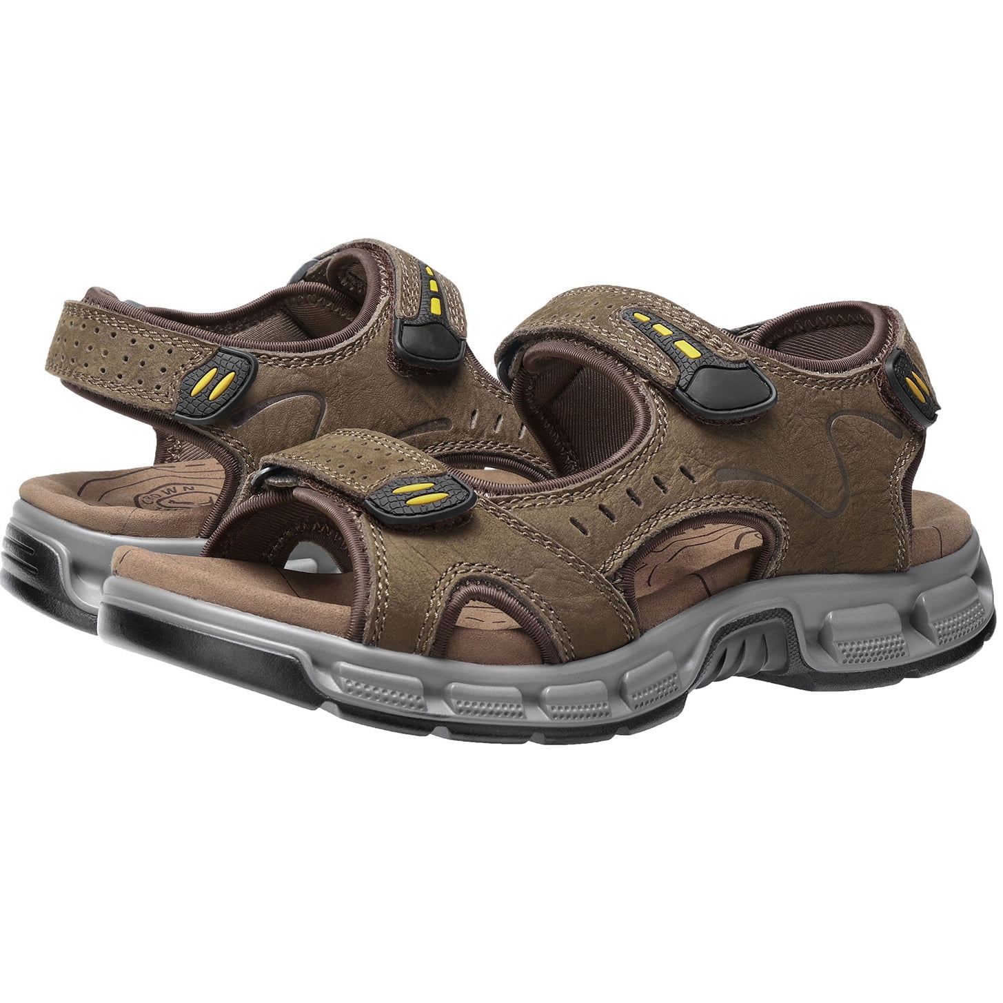 OutPro Men's Leather Sandals Hiking Outdoor Water Beach Sports Mens ...