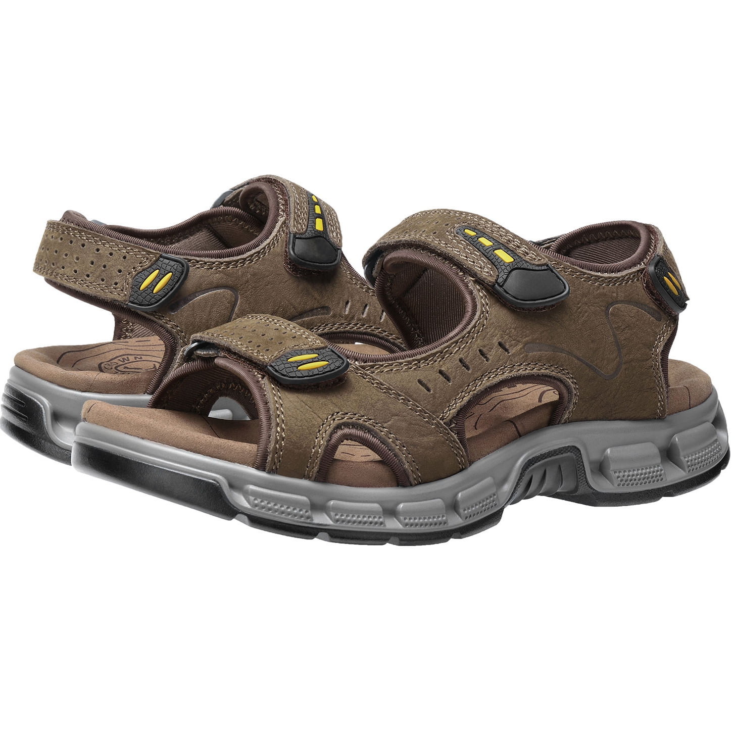 OutPro Men's Leather Sandals Hiking Outdoor Water Beach Sports Mens ...