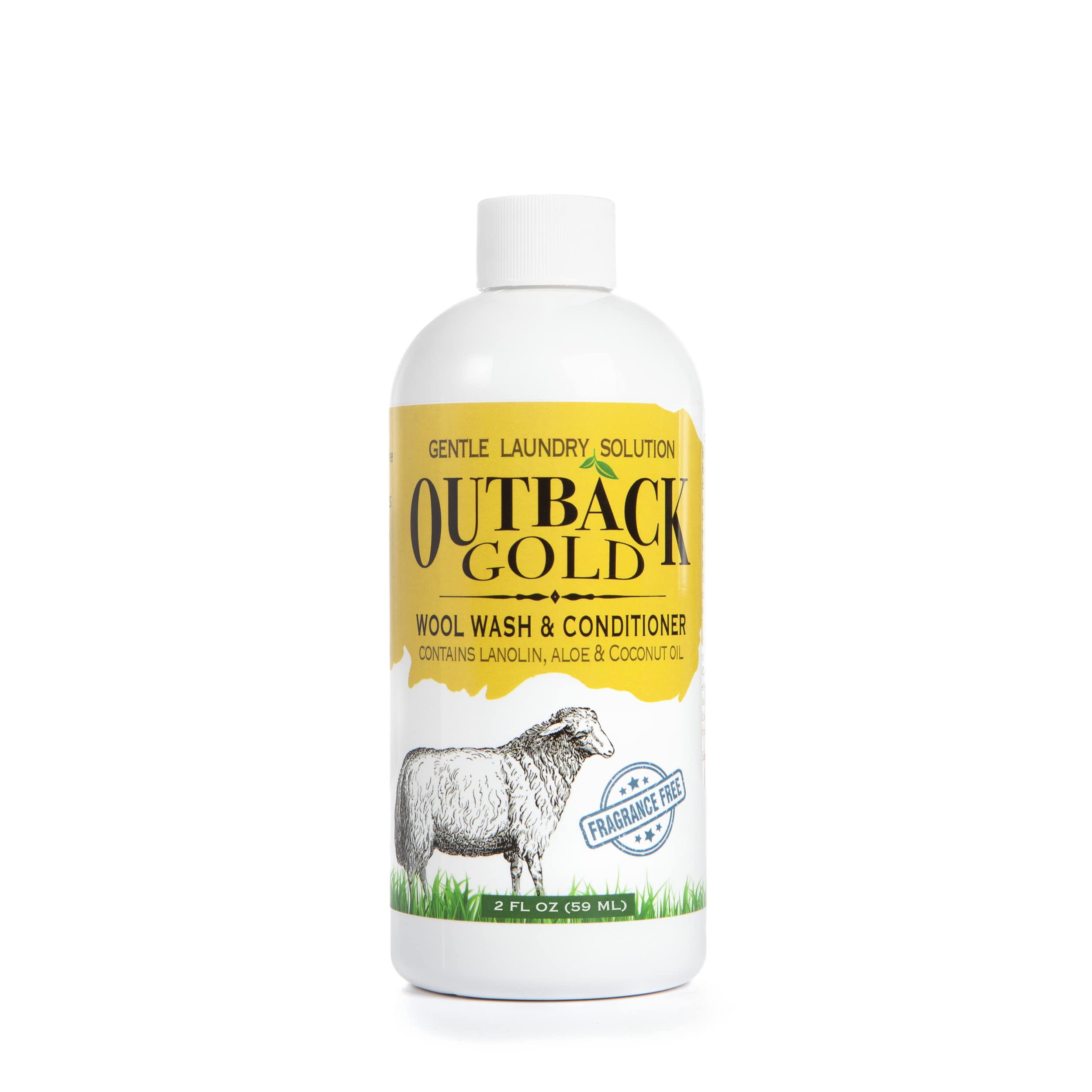 Outback Gold Wool Wash, 2 oz, Fragrance Free, Natural Plant Based Liquid Laundry Detergent ...