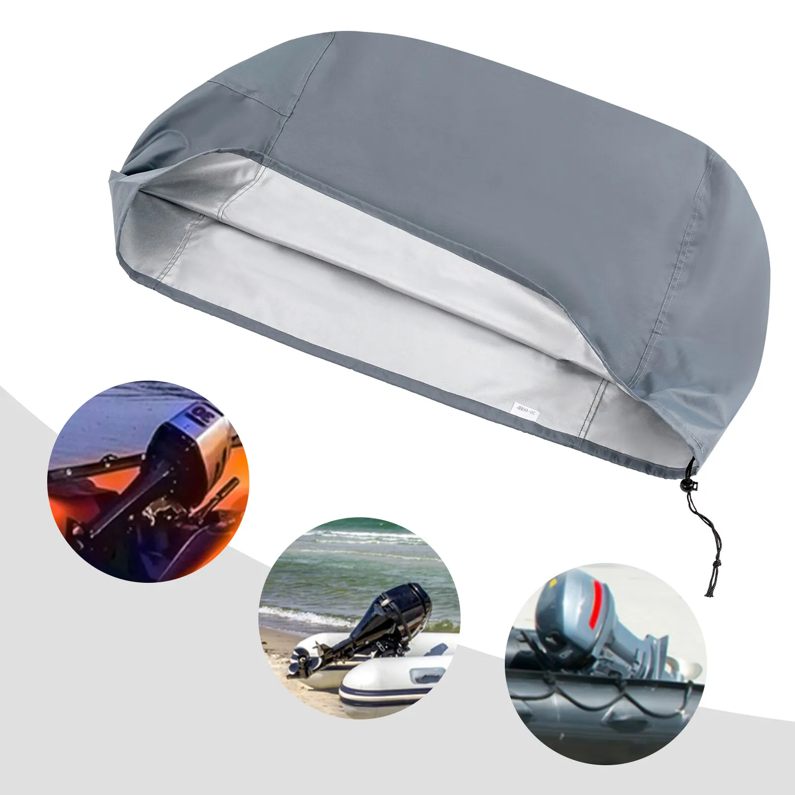 Outboard Boat Motor Cover Waterproof Storage Cover For 30-60hp Outboard ...
