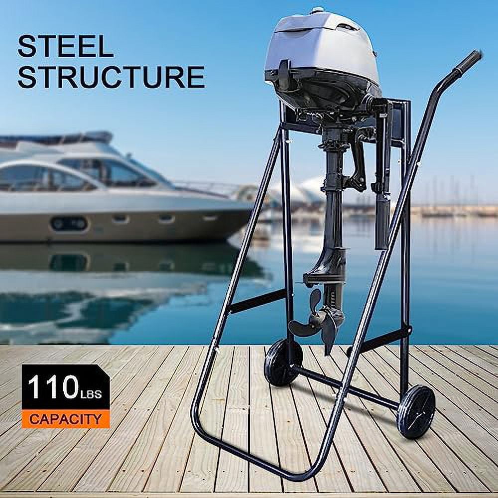 Outboard Boat Motor Stand, Heavy Duty Outboard Motor Engine Trolley Stand for Long and Short ...