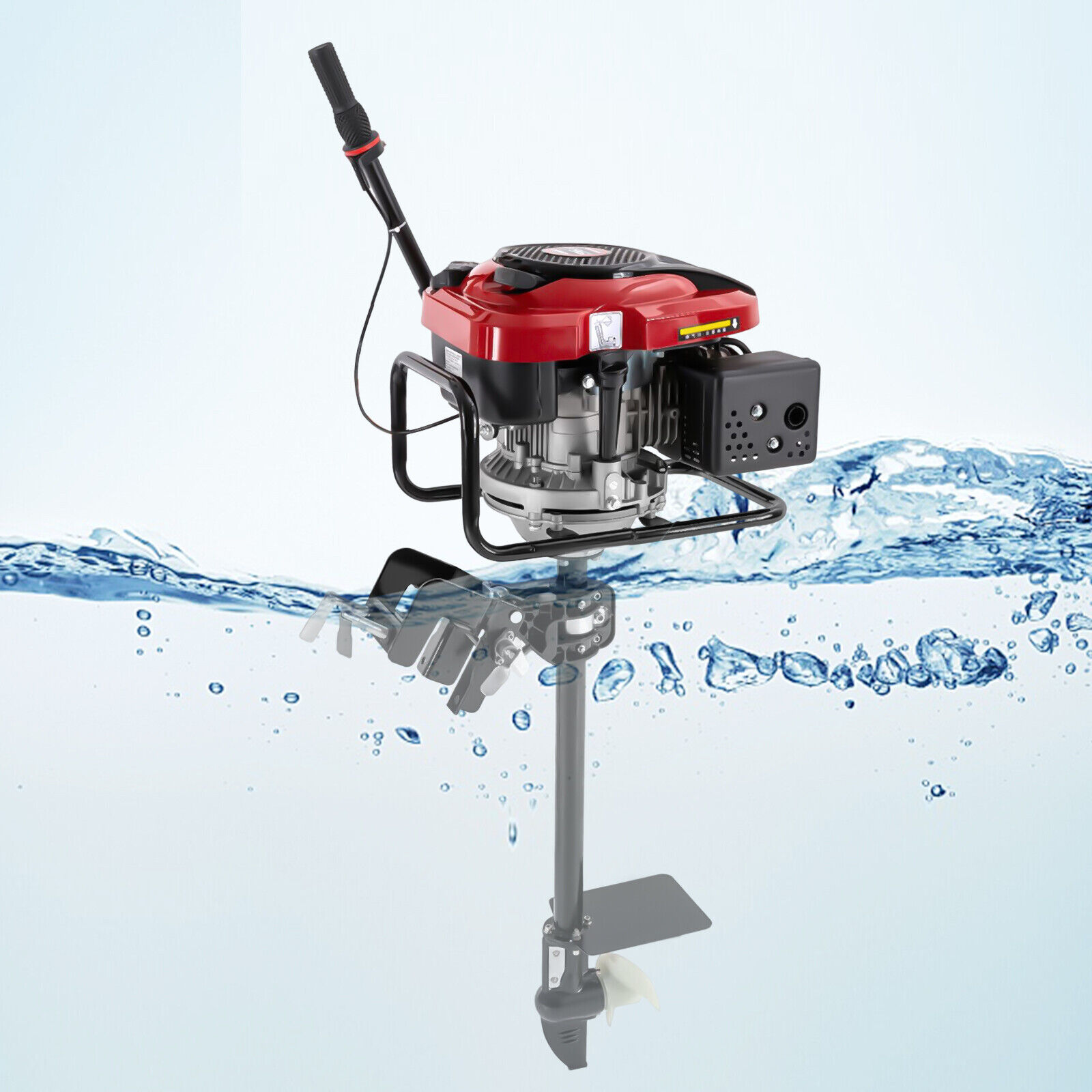 Outboard Motor 8 HP 4 Stroke Fishing Boat Engine Air-Cooled TCI 196cc ...