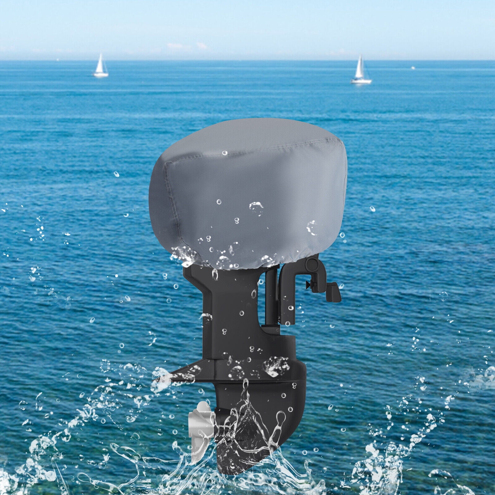 Outboard Motor Cover 420D Oxford Cloth Heavy Duty Waterproof Boat ...