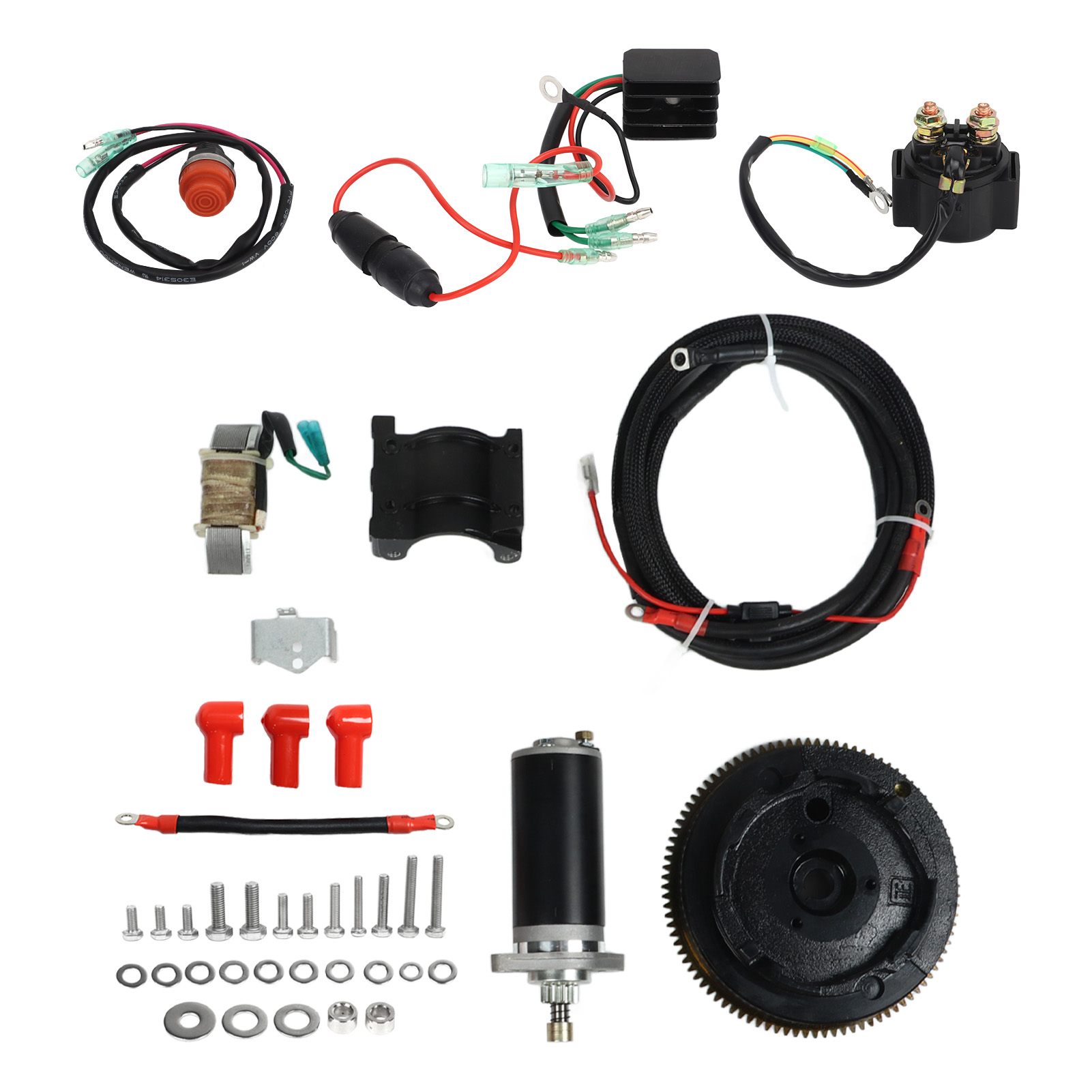 Outboard Motor Electric Start Kit 682 81800 12 Flywheel Rectifier Relay ...