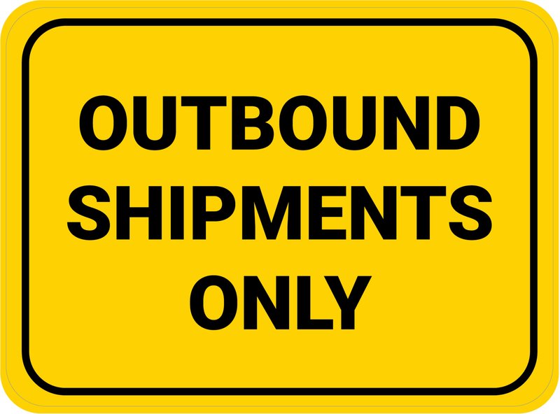 Outbound Shipments Only Yellow Retro Metal Tin Signs 12X8 Inch For Shop ...