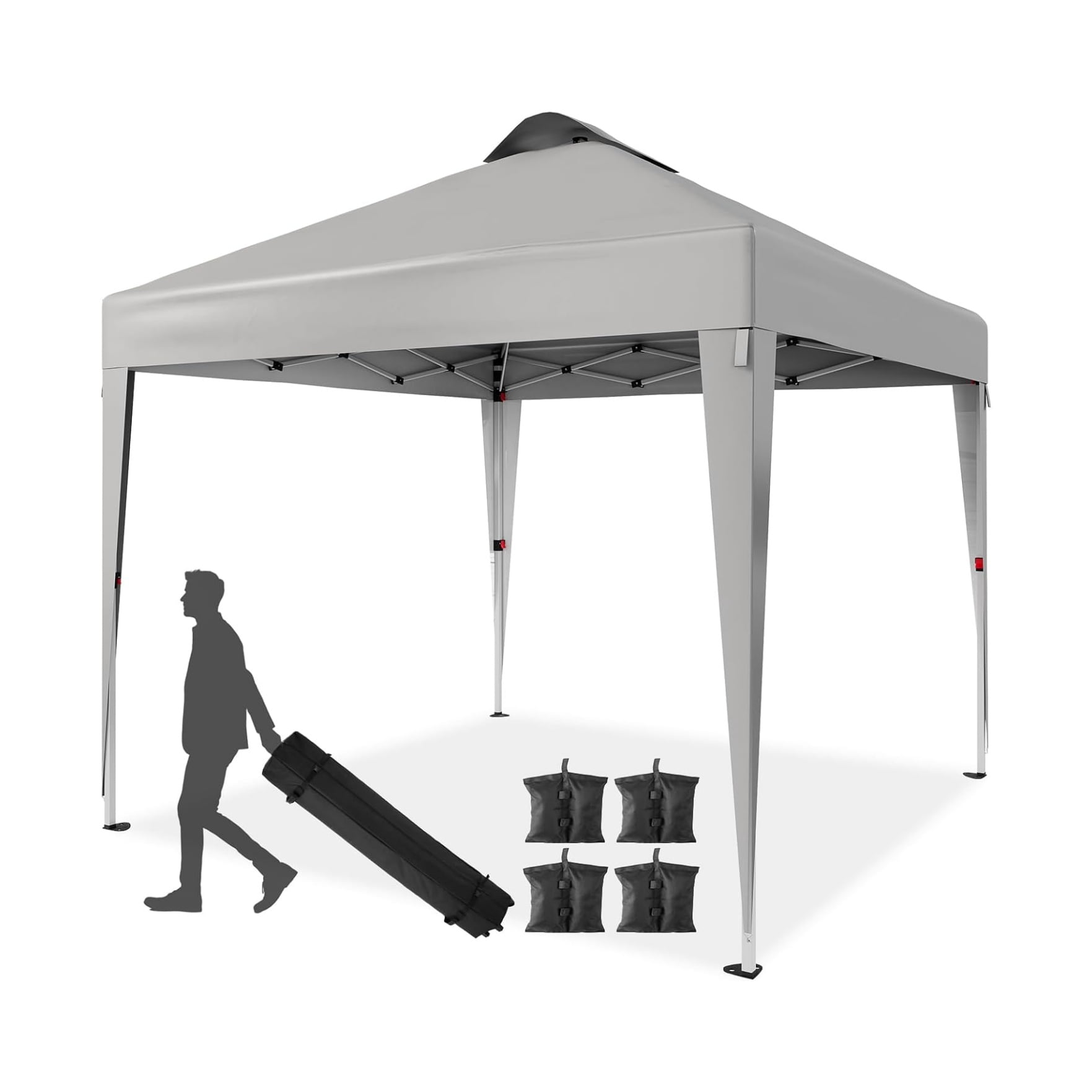 Outdoor 10 x 10 FT Pop Up Canopy Tent, Height Adjustable Sun Shade ...