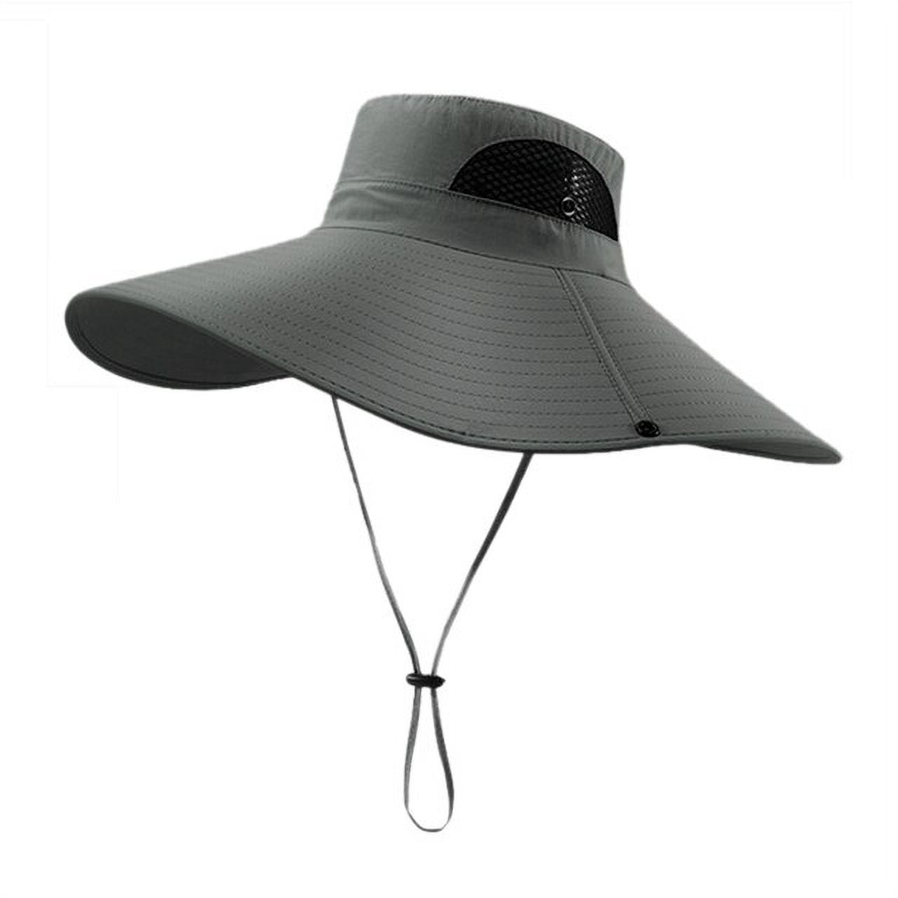 Outdoor 14cm Wide Brim Bucket Hat for Men Waterproof Anti-UV Panama ...