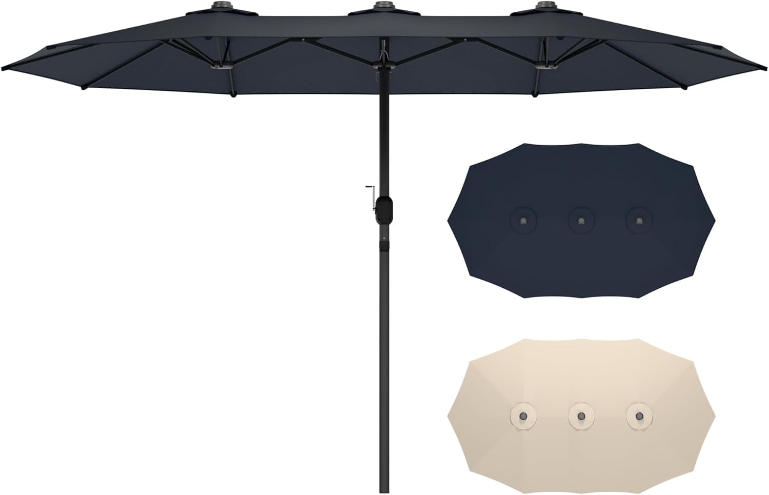 Outdoor 15ft Large Patio Umbrella, Double-Sided Rectangle Market ...