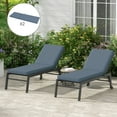 Outsunny Outdoor Sky Blue 2 Chaise Lounge Cushions with Backrests ...
