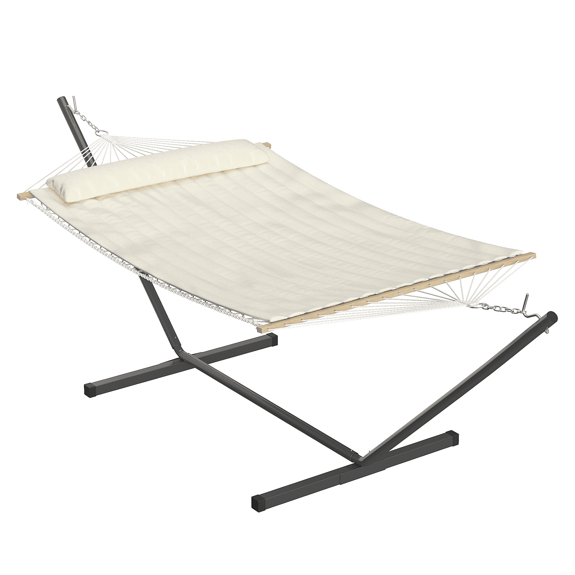 Outdoor 2 Person Heavy Duty Double Hammock with Stand - Cotton Rope Bed ...