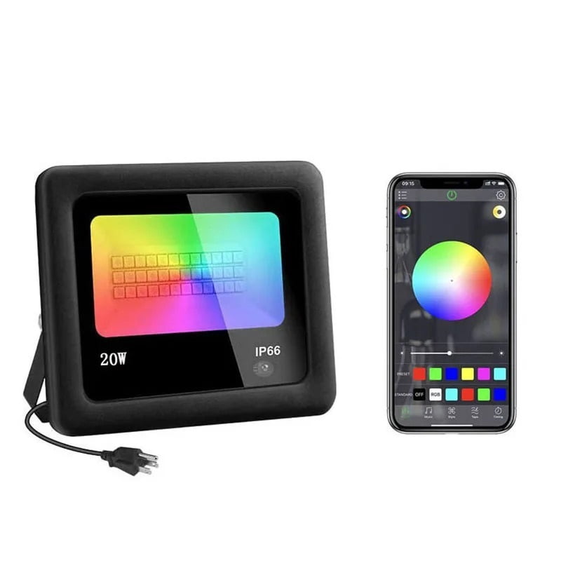 Outdoor 20W Bluetooth Smart LED Flood Light RGB APP Control LED ...