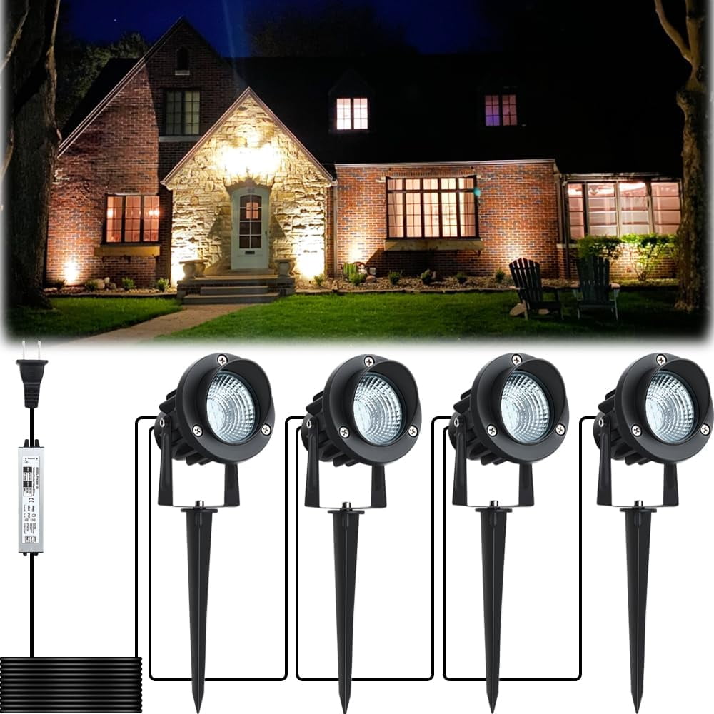 Outdoor 20W Spotlights, Low Voltage Landscape Warm White Spot Lights ...