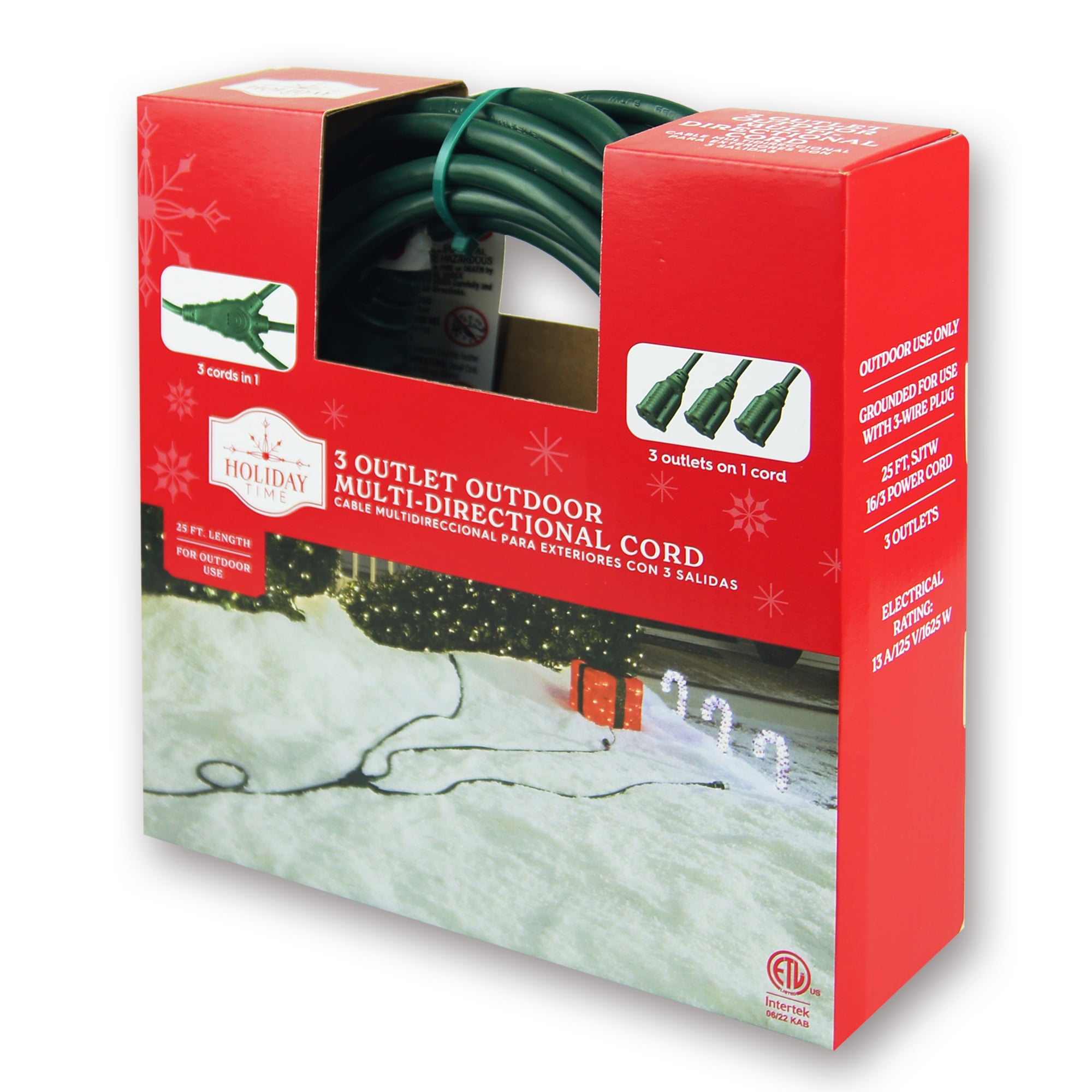 Brandclub - Outdoor 3-Outlet Multi-Directional Cord, 13A/125 V/1625W ...