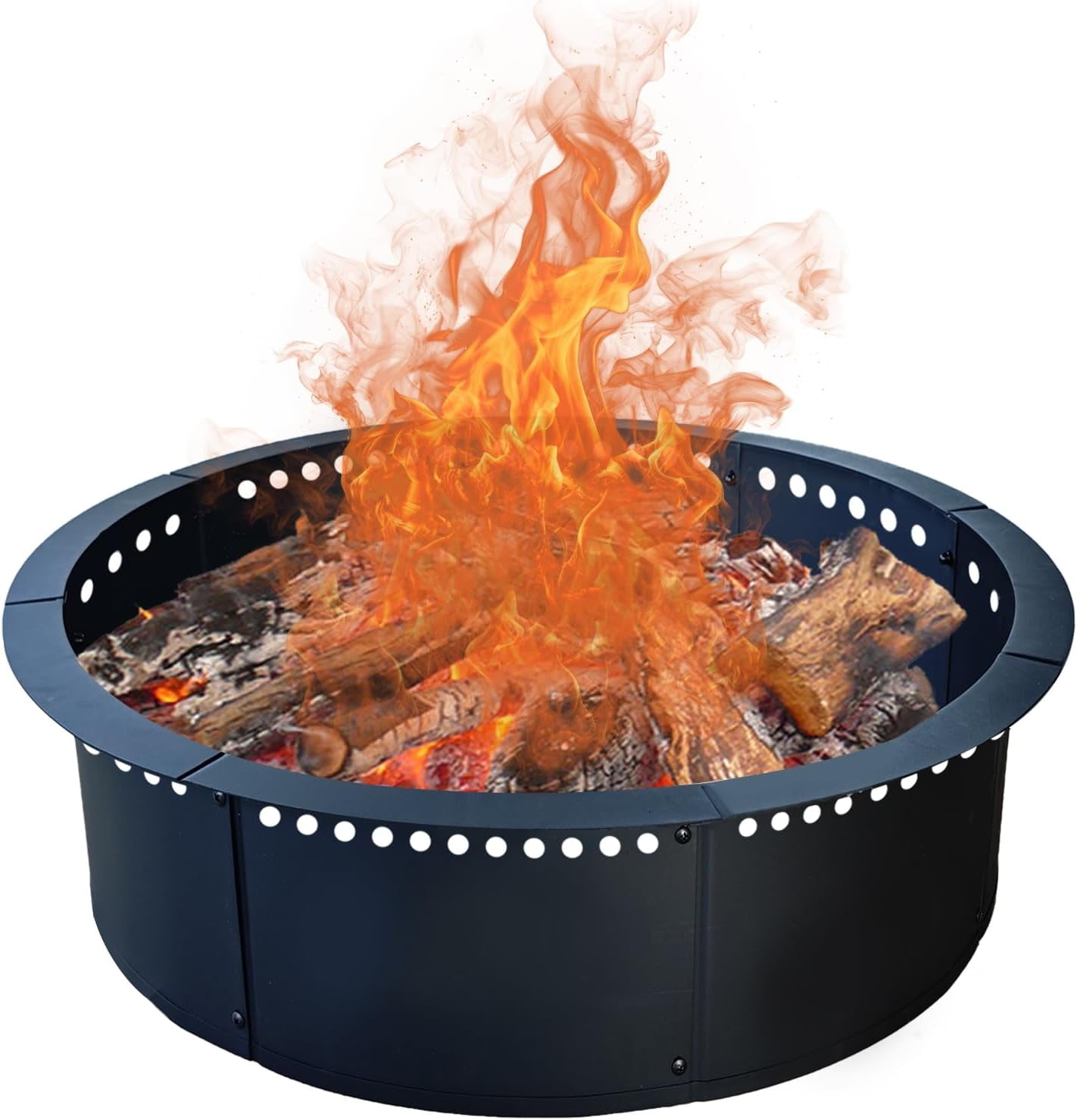 Outdoor 35-Inch Outer/31-Inch Inner Fire Pit Ring Smokeless,Duty Solid ...