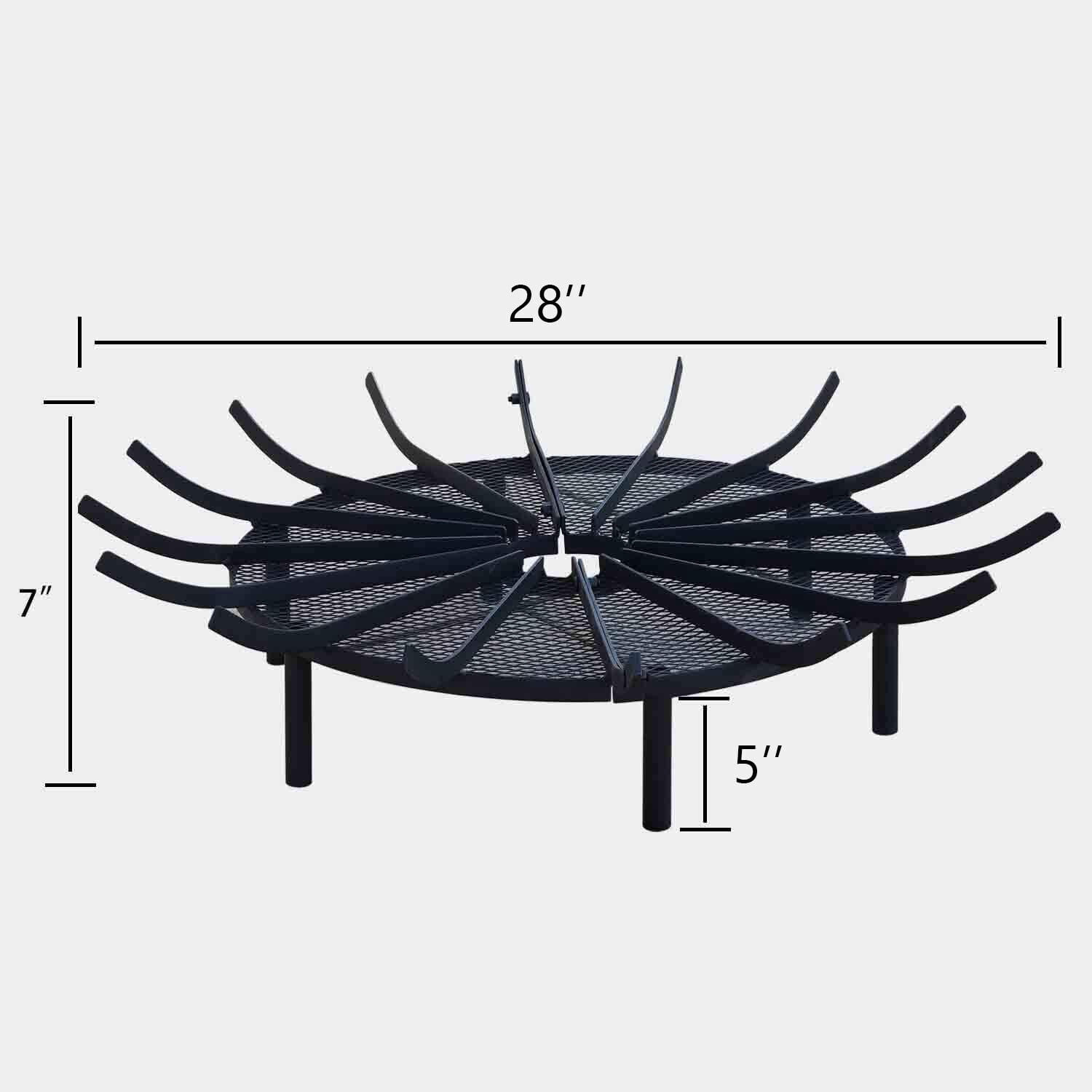 Outdoor 36''/32''/28'' Round Spider Fire Pit Grate with Firewood Tongs ...