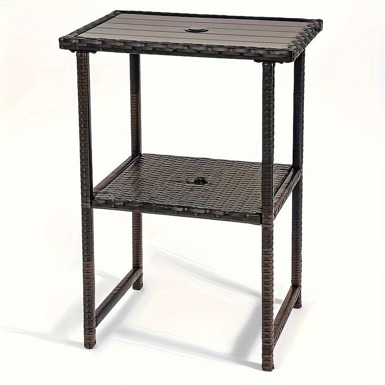 Outdoor 36" Height Wicker Bar Counter, Patio High Top Rattan Table All ...