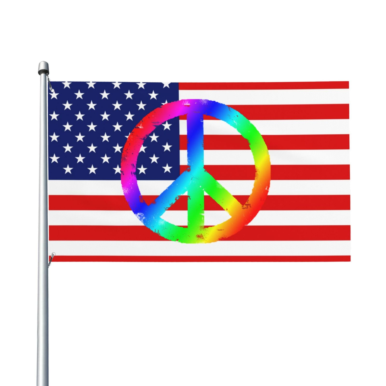 Outdoor 3x5ft American Flag With Peace Sign Home Garden Decoration Flag ...
