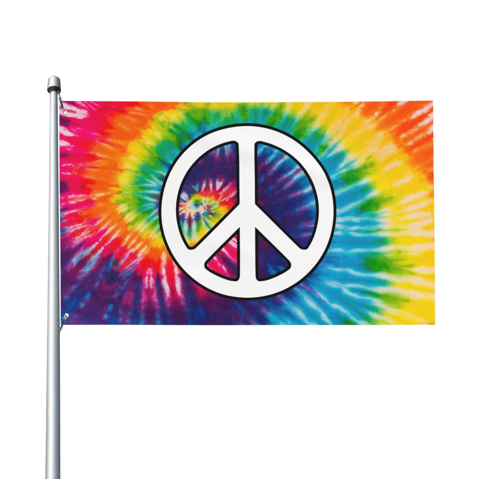Outdoor 3x5ft Flag Tie-Dye Peace Flag Home Garden Decoration Flag ...