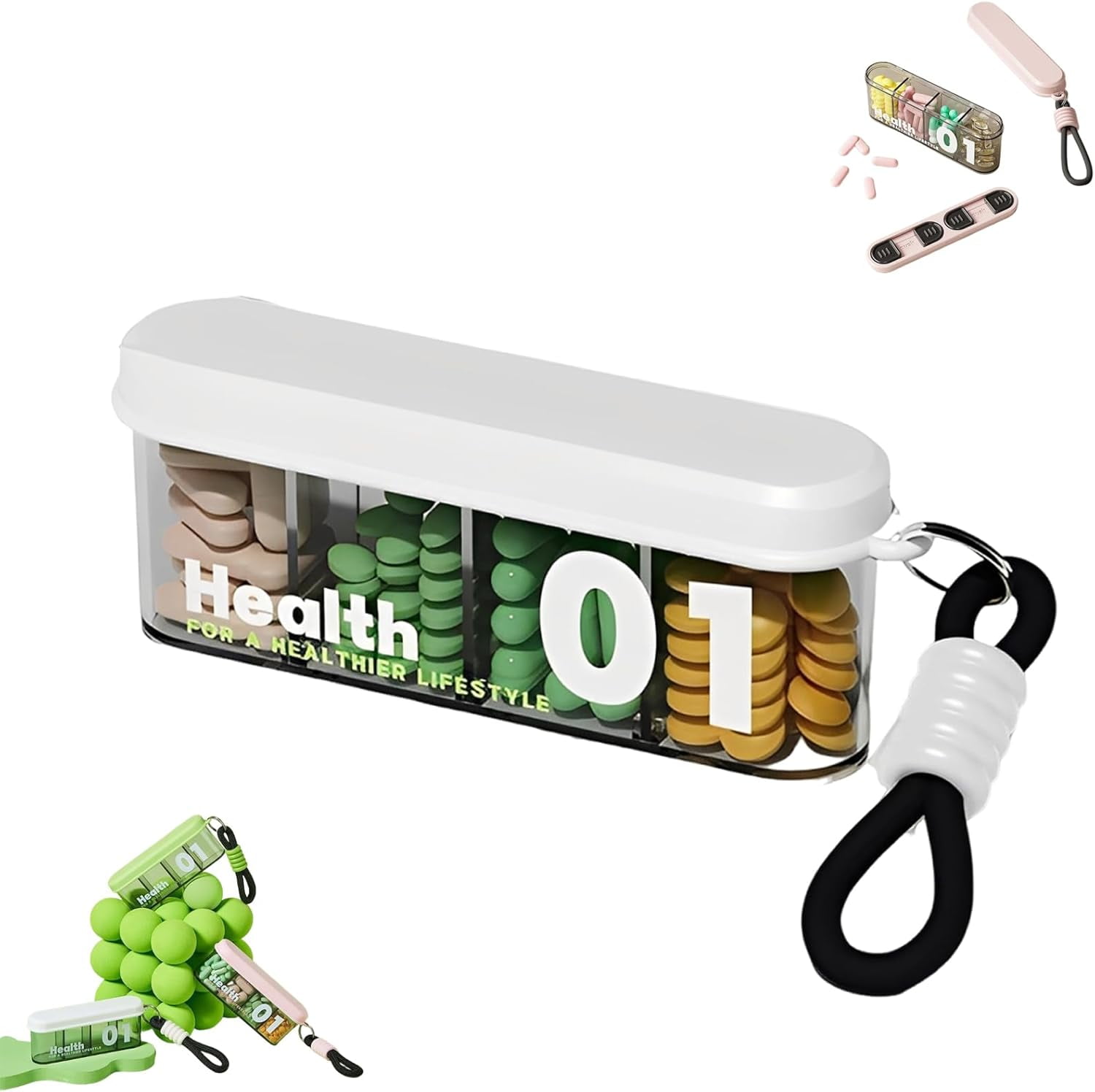 Outdoor 4 Compartment Portable Sealed Pill Organiser,Pill Organizer ...