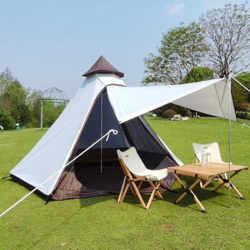 Outdoor 4 Season Double Layers 12FTx10FTx8FT Yurt Tent Camping Teepee ...