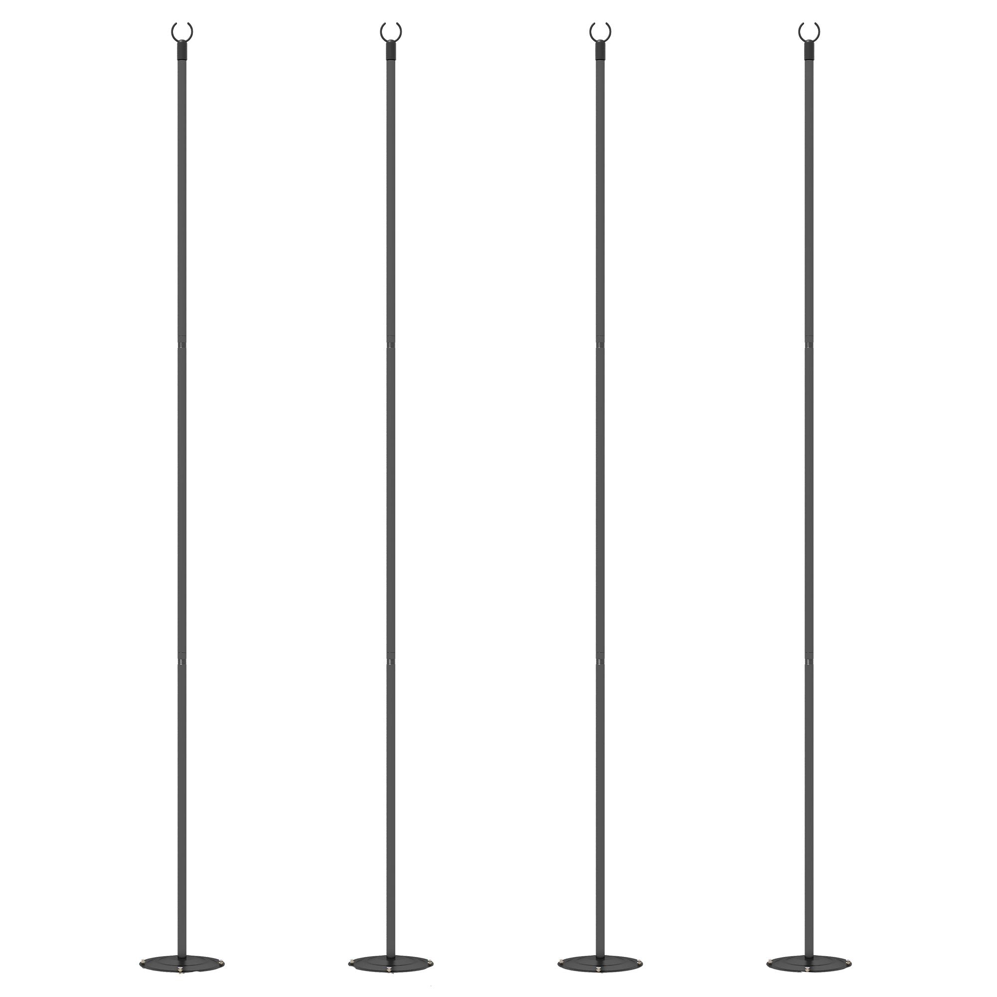 Outdoor 4-piece 8ft Steel String Light Pole - Easy-to-Install Terrace ...