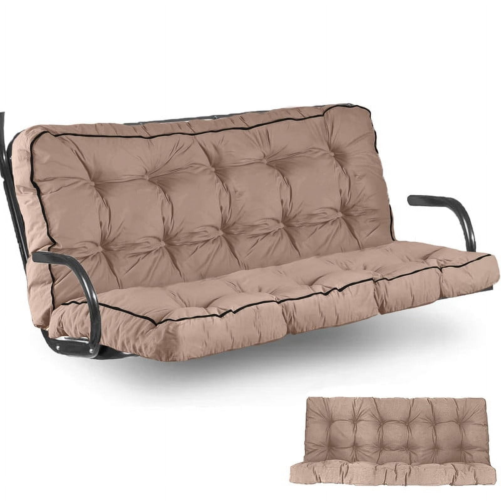 Outdoor 40"x55" Khaki Thicken Porch Swing Cushion, 55" Bench Seat ...