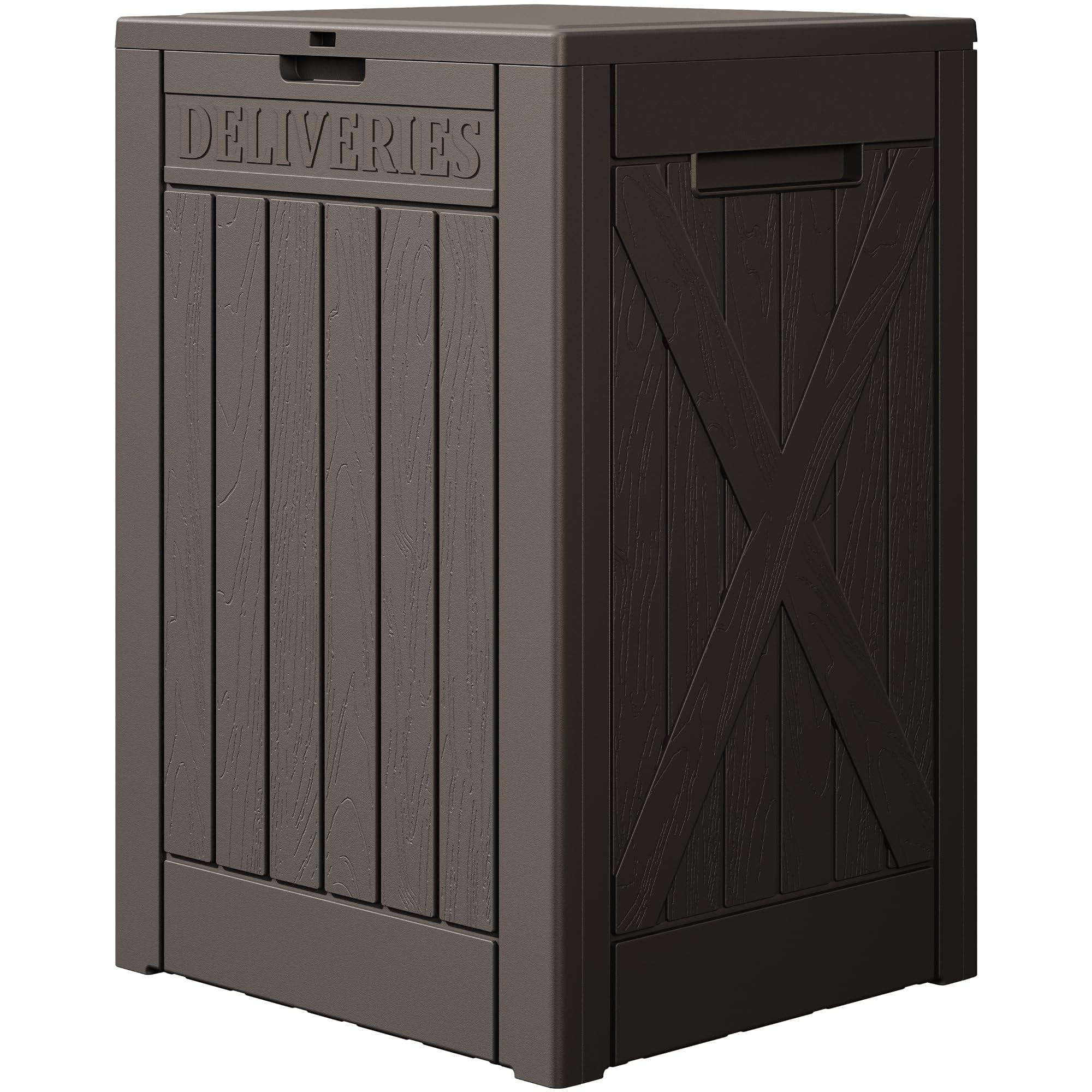 Outdoor 48 Gallon Package Delivery Box Lockable Waterproof Deck Storage ...