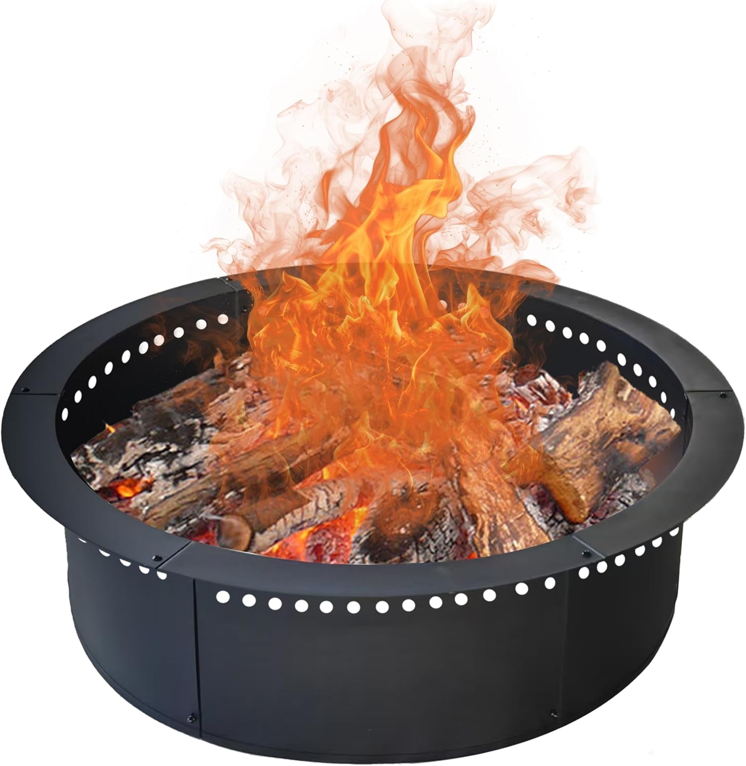 Outdoor 48-Inch Outer/42-Inch Inner Fire Pit Ring ,Duty Solid Round ...