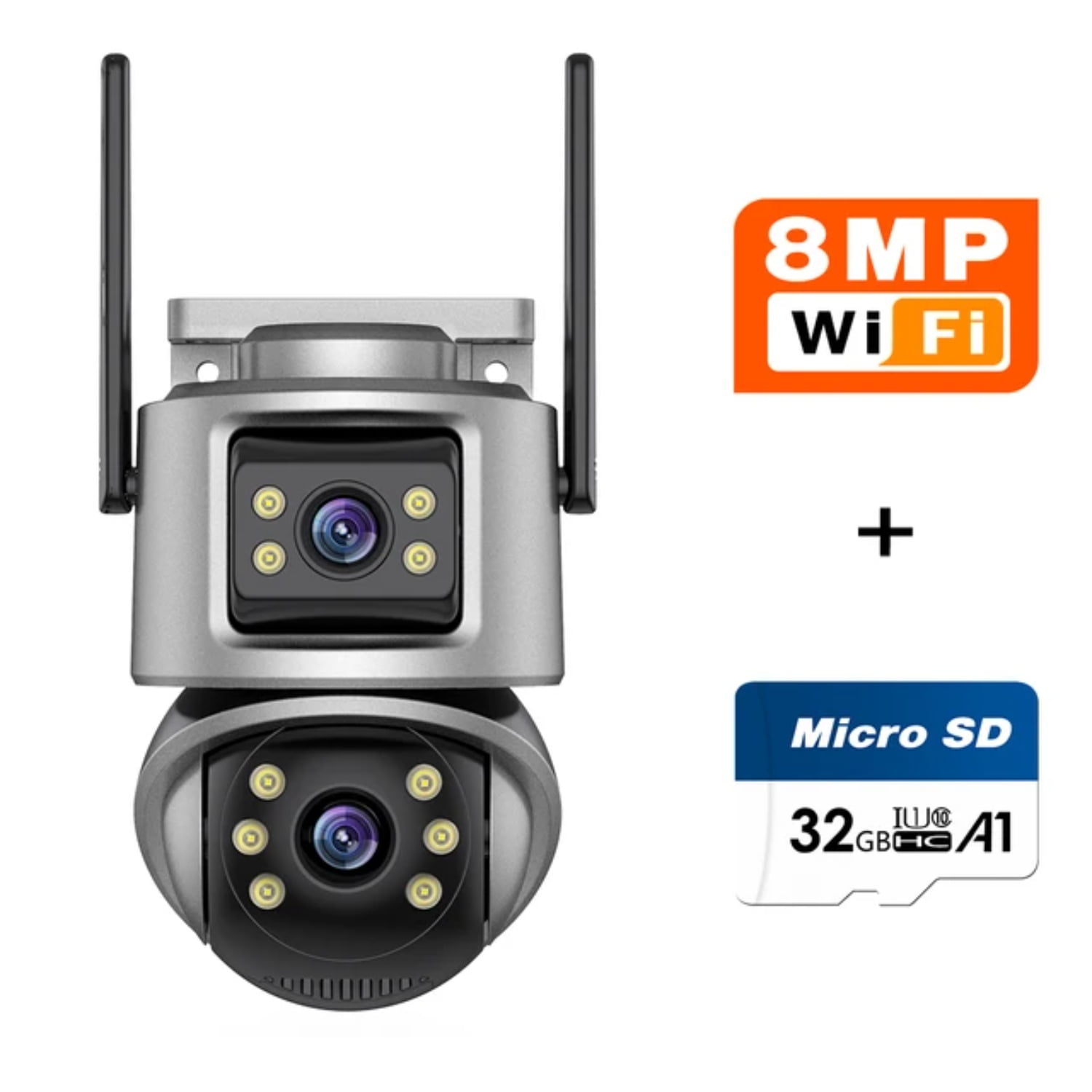 Outdoor 4K 8MP HD Wifi PTZ Camera with Dual Lens and Dual Screen for ...