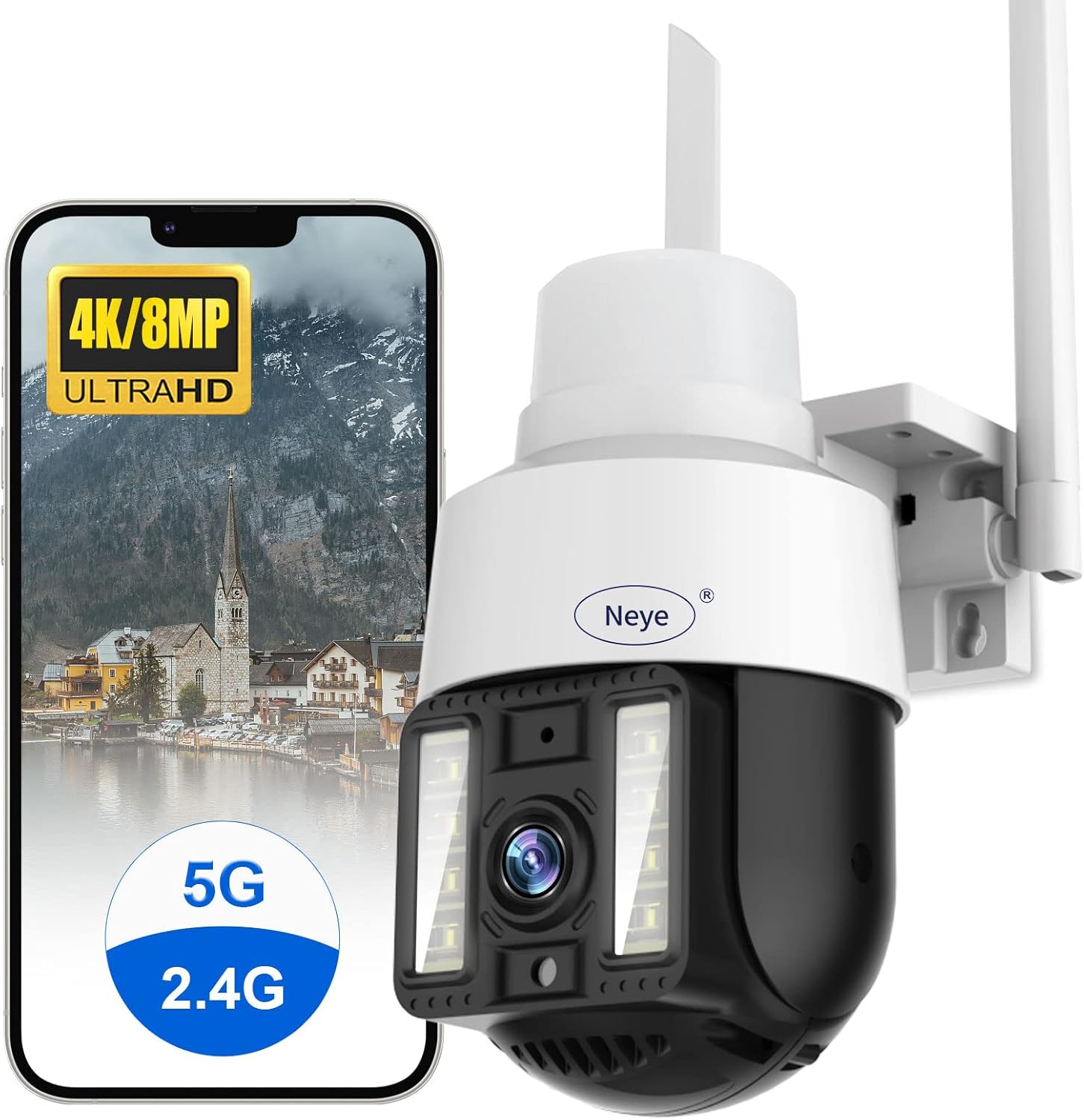 Outdoor 5G WiFi Security Cameras,8MP/4K 360 Degree Dome Surveillance ...