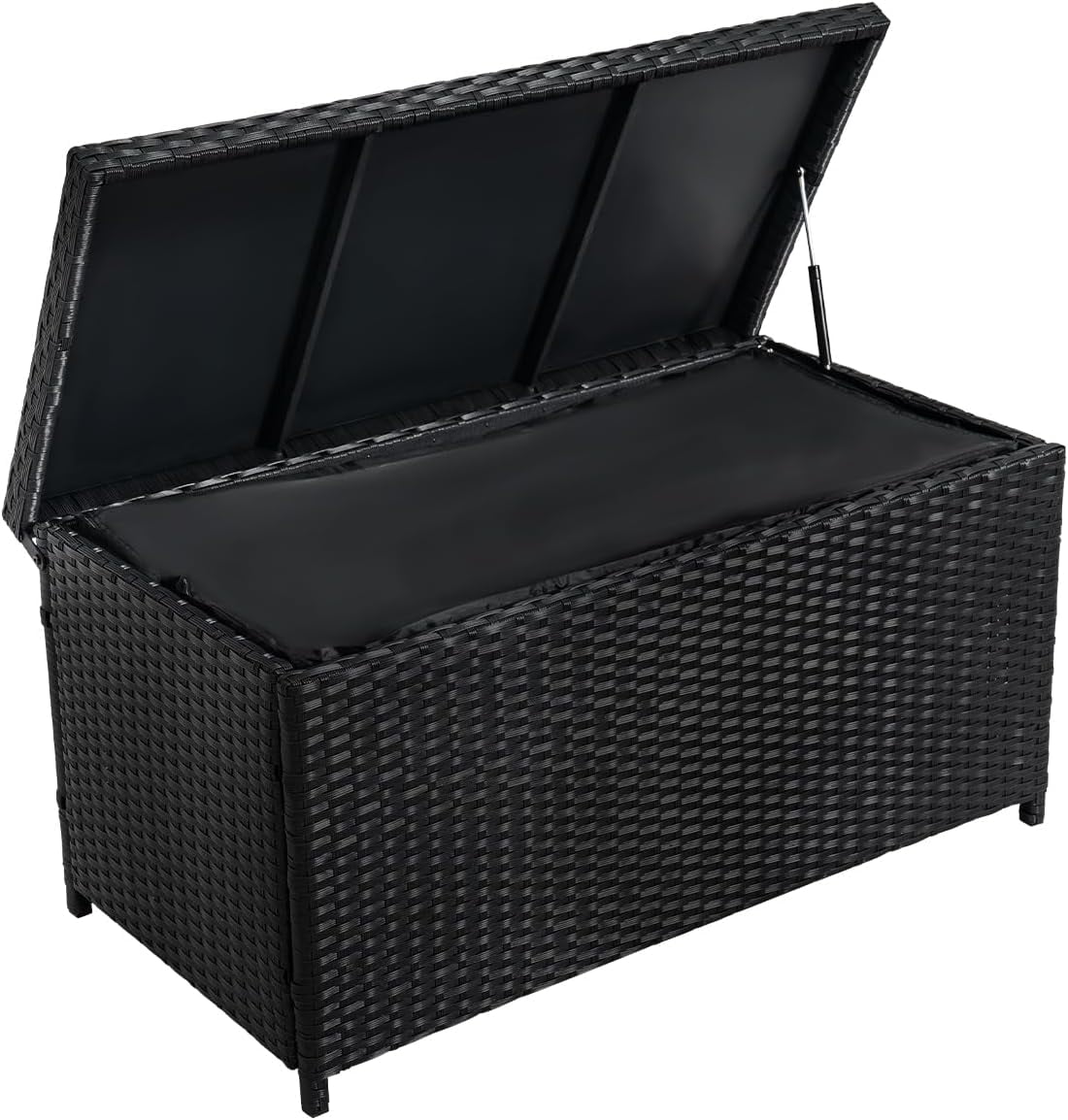 Outdoor 70 Gallon Wicker Storage Box with Waterproof Liner, Patio PE ...