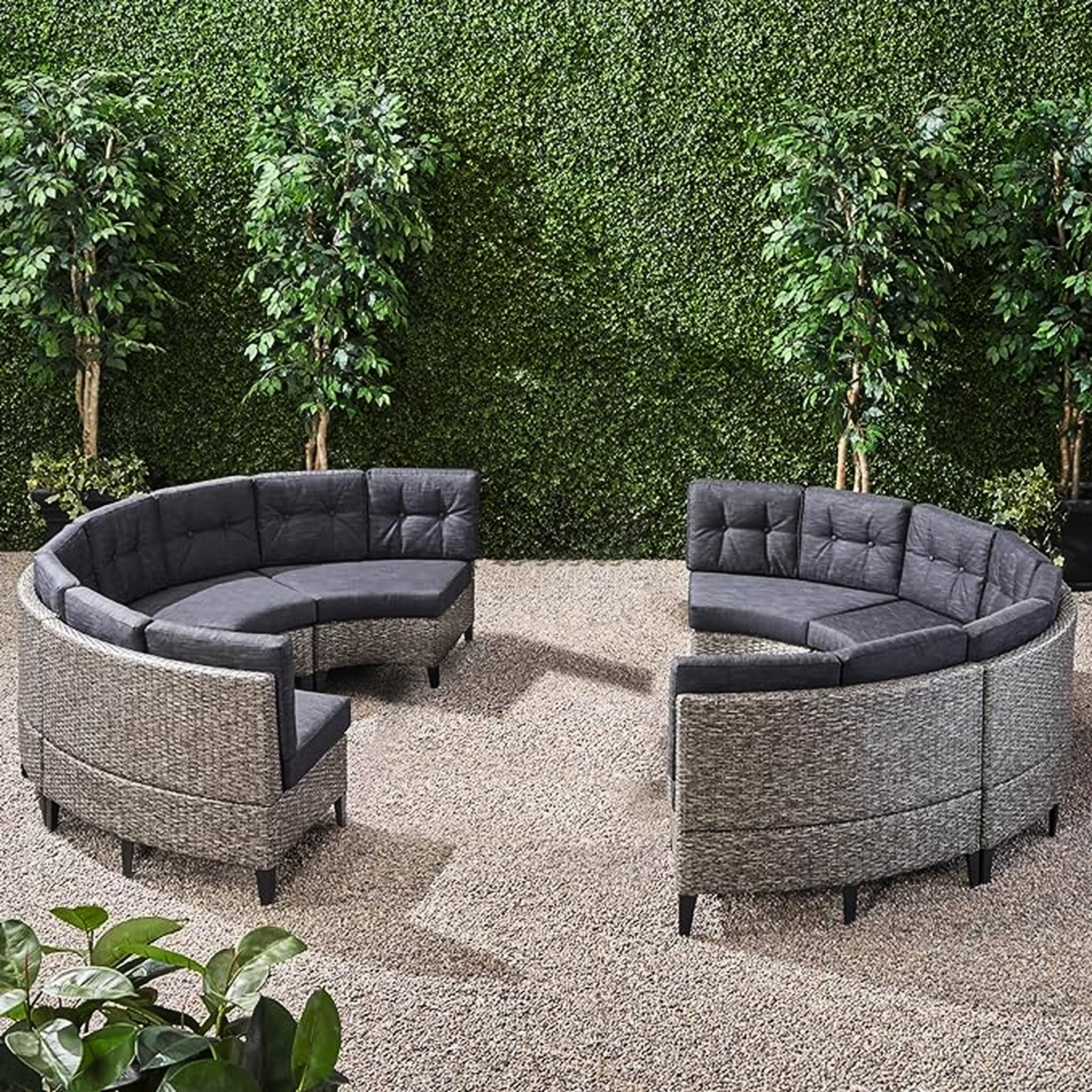 Outdoor 8 Person , Modular Half-circle Layout, Exterior, - Cushion Foam ...