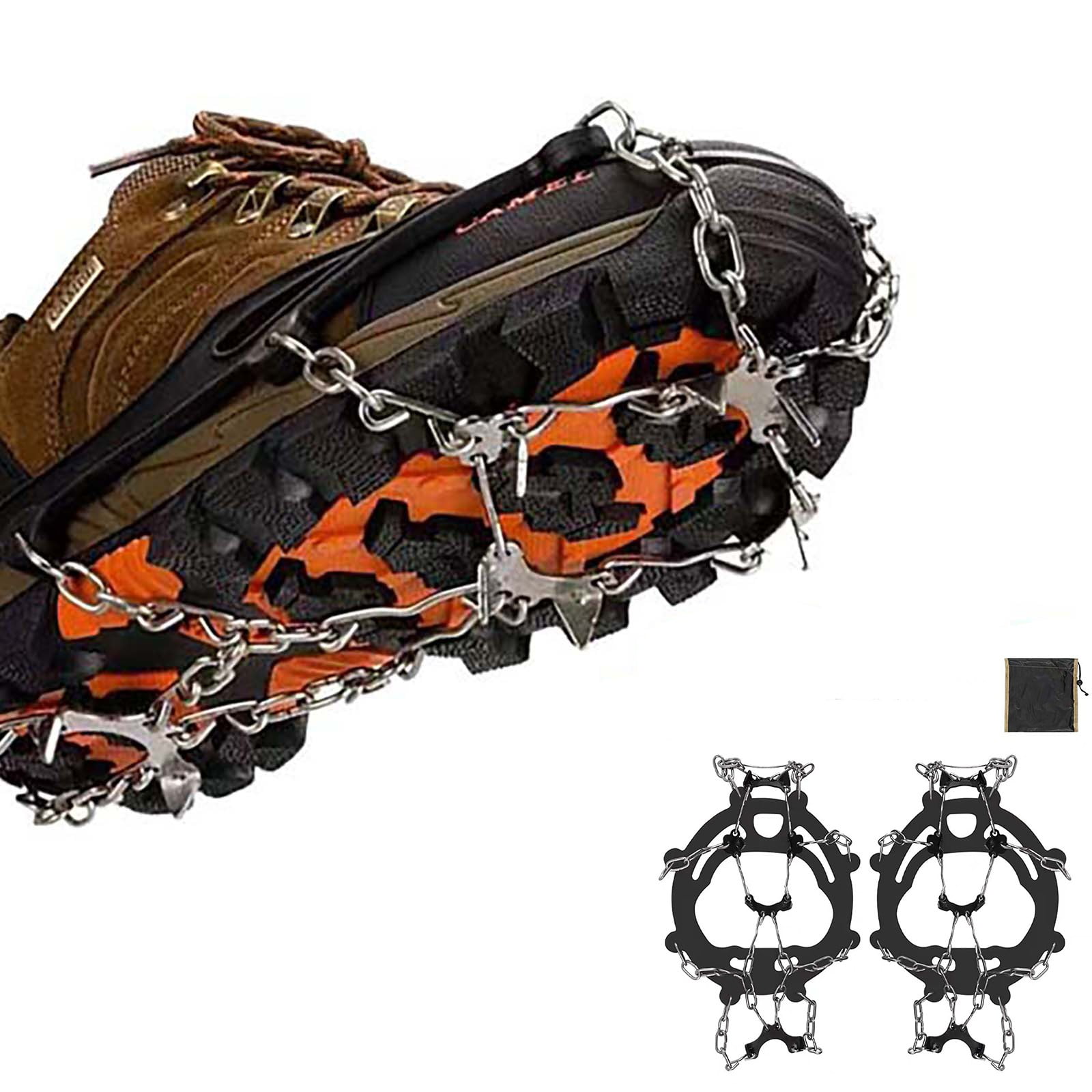 Outdoor 8-Tooth Ice Shoe Covers, Sole Nail Chain Traction for Men and ...