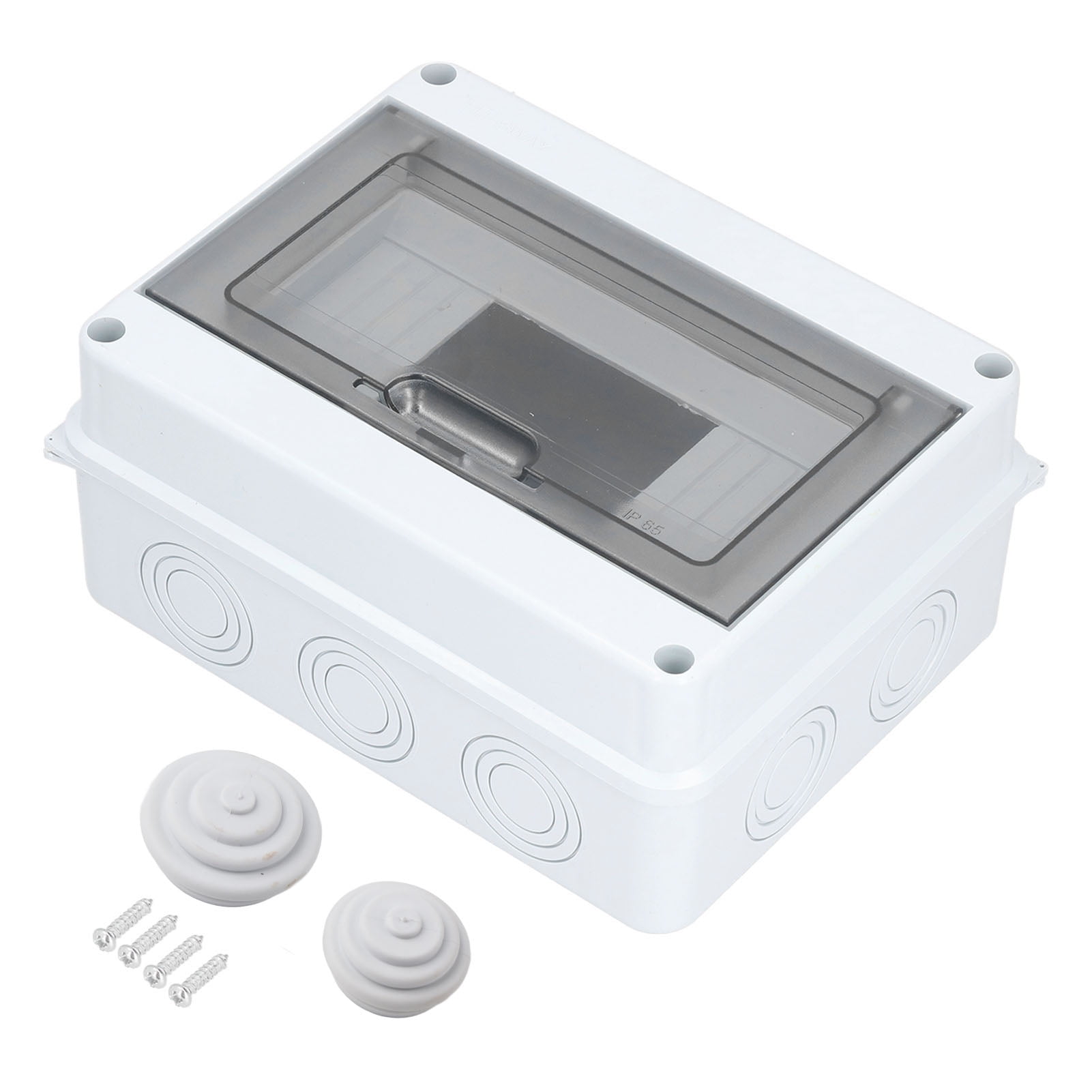 Outdoor 8-Way Circuit Breaker Box, Transparent Cover, Plastic Power ...