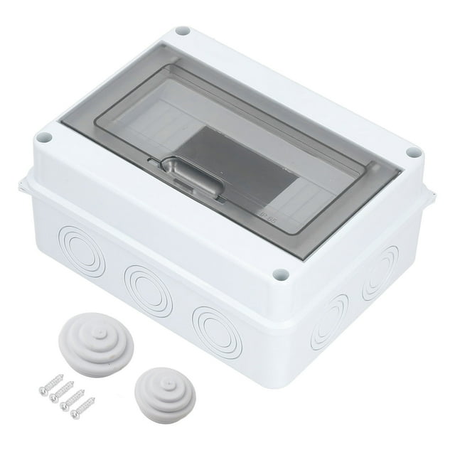 Outdoor 8-Way Circuit Breaker Box, Transparent Cover, Plastic Power ...