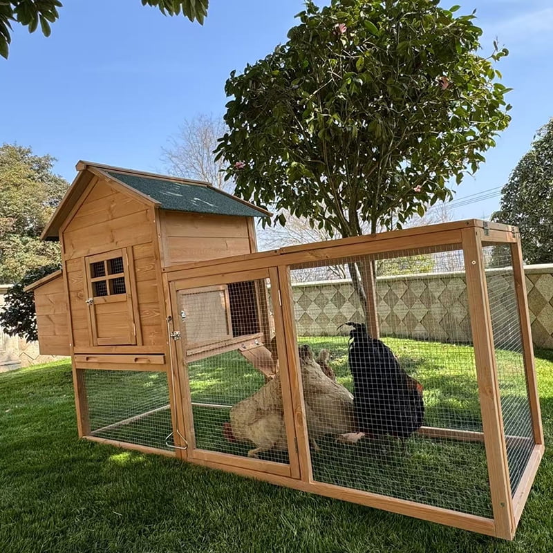 Outdoor 80'' Wooden Chicken Coop Nest Box Hen House Poultry Pet Hutch ...