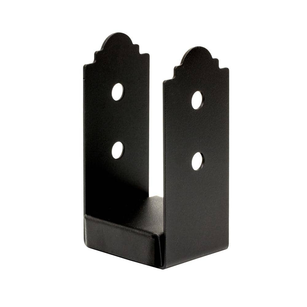 Outdoor Accents Mission Collection ZMAX, Black Powder-Coated Post Base ...
