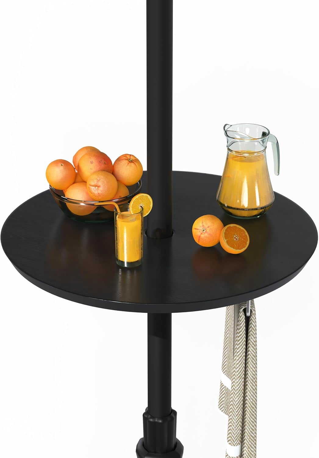 Outdoor Adjustable Umbrella Table, 20'' Portable Round Umbrella Table ...
